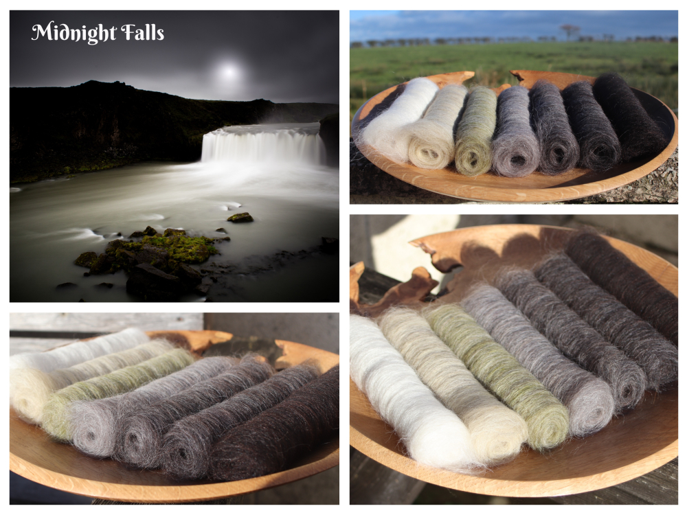 Midnight Falls Gradient Batt Set - 100g | FellviewFibres